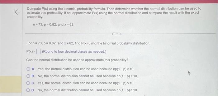 Solved Compute P(x) using the binomial probability formula. | Chegg.com