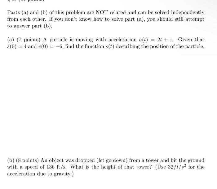 Solved Parts (a) and (b) of this problem are NOT related and | Chegg.com Solved Parts (a) and (b) of this problem are NOT related and | Chegg.com