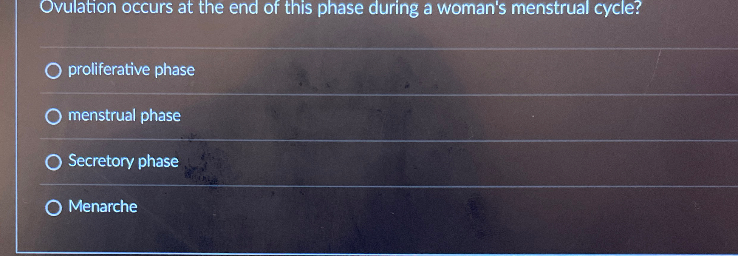 Solved Ovulation occurs at the end of this phase during a | Chegg.com