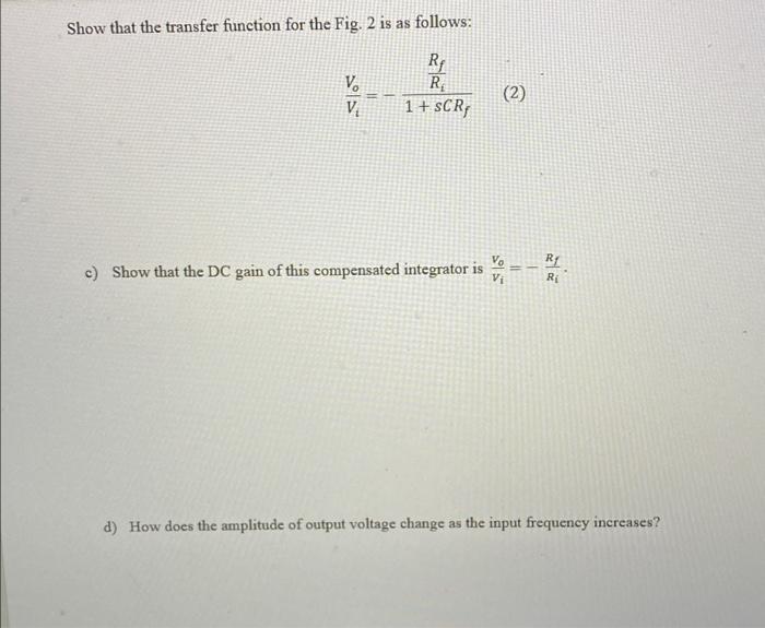 Solved The saturation problem of an ideal integrator for DC | Chegg.com