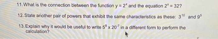 Solved 11. What is the connection between the function y = | Chegg.com