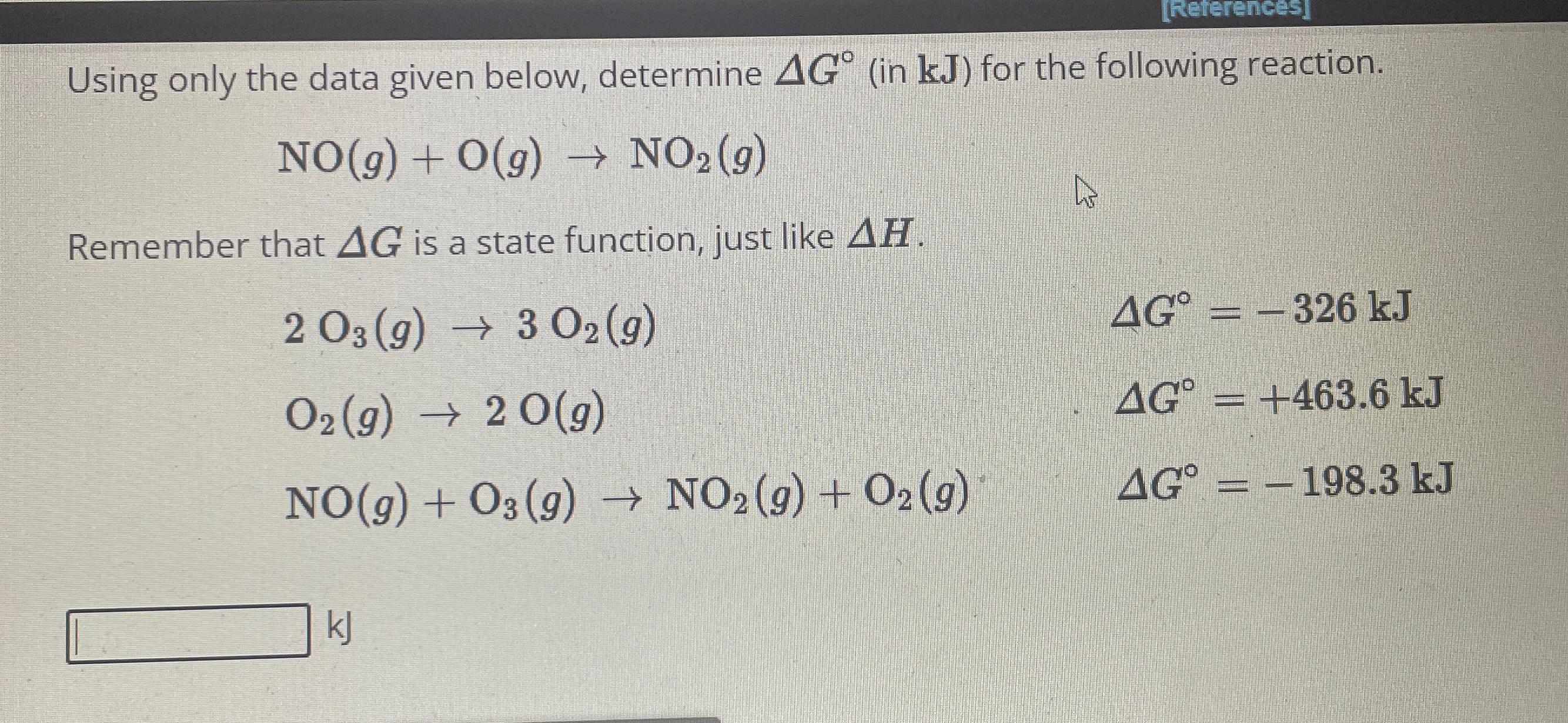 Solved Using only the data given below, determine ΔG° (in | Chegg.com