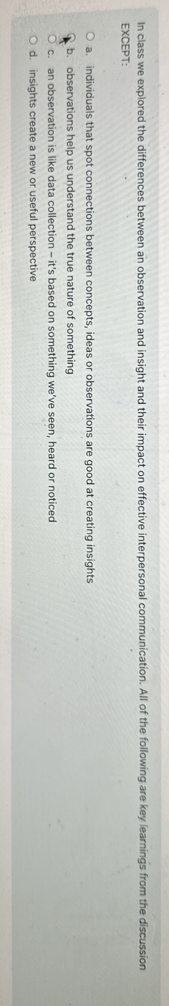 Solved In class we explored the differences between an | Chegg.com