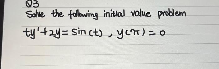 Solved Solve the following initial value problem | Chegg.com