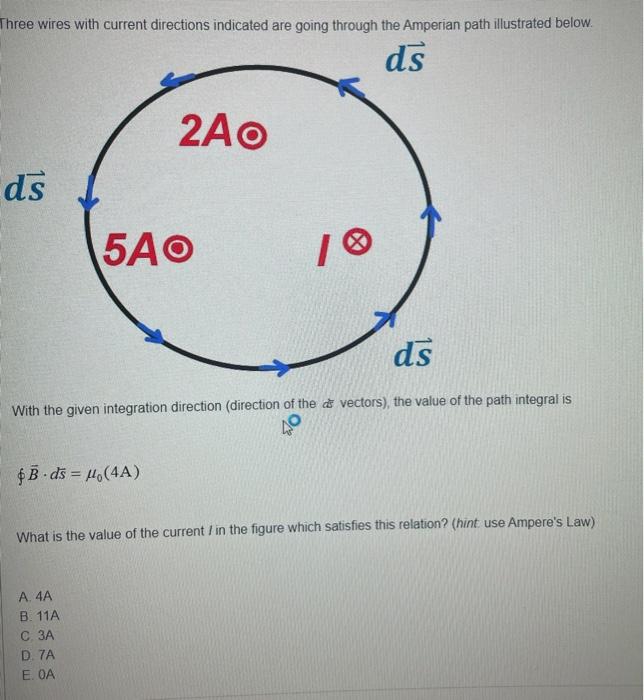 Solved Three wires with current directions indicated are | Chegg.com