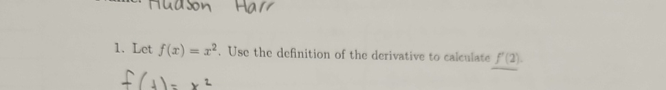 Solved Let f(x)=x2. ﻿Use the definition of the derivative to | Chegg.com