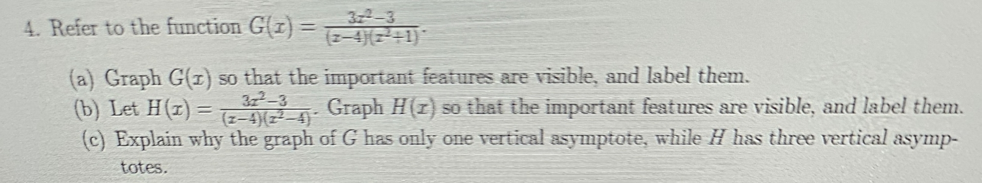 Solved Refer to the function G(x)=3x2-3(x-4)(z2+1).(a) | Chegg.com