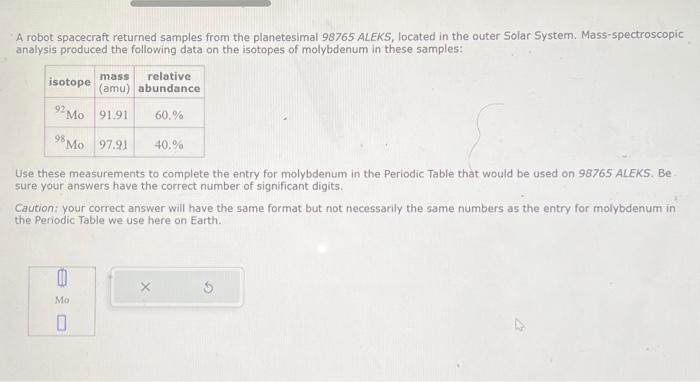 Solved A robot spacecraft returned samples from the | Chegg.com