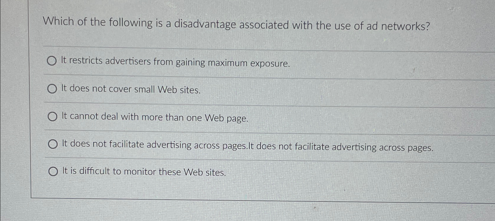Solved Which of the following is a disadvantage associated | Chegg.com