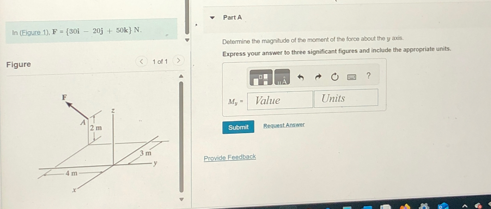 Solved ln (Figure 1), F={30i-20j+50k}N.Figure1 ﻿of | Chegg.com