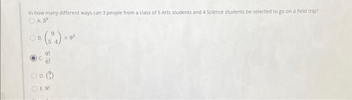 Solved In how many different ways can 3 people from a class | Chegg.com