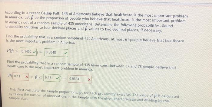 Solved According to a recent Gallup Poll, 14% of Americans | Chegg.com