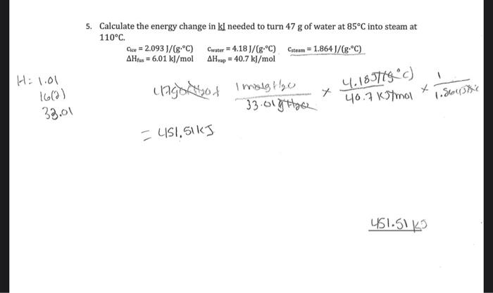 Solved 5. Calculate the energy change in kI needed to turn | Chegg.com
