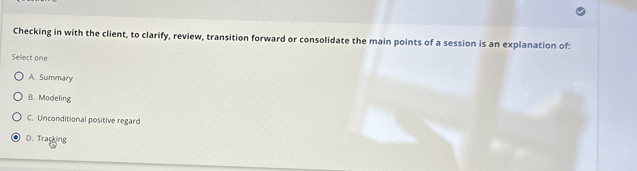 Solved Checking in with the client, to clarify, review, | Chegg.com