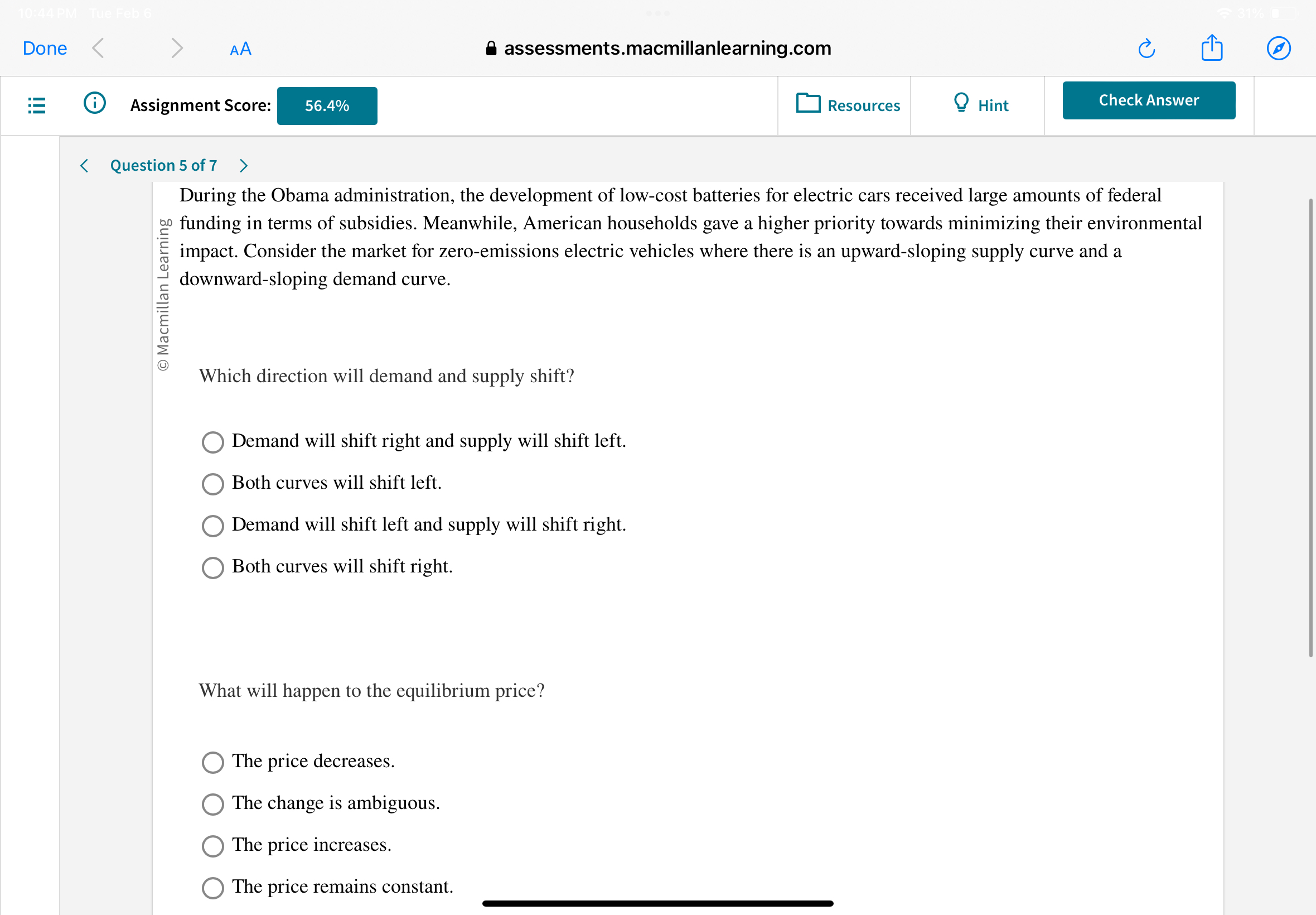 Solved DoneAAassessments.macmillanlearning.comAssignment | Chegg.com