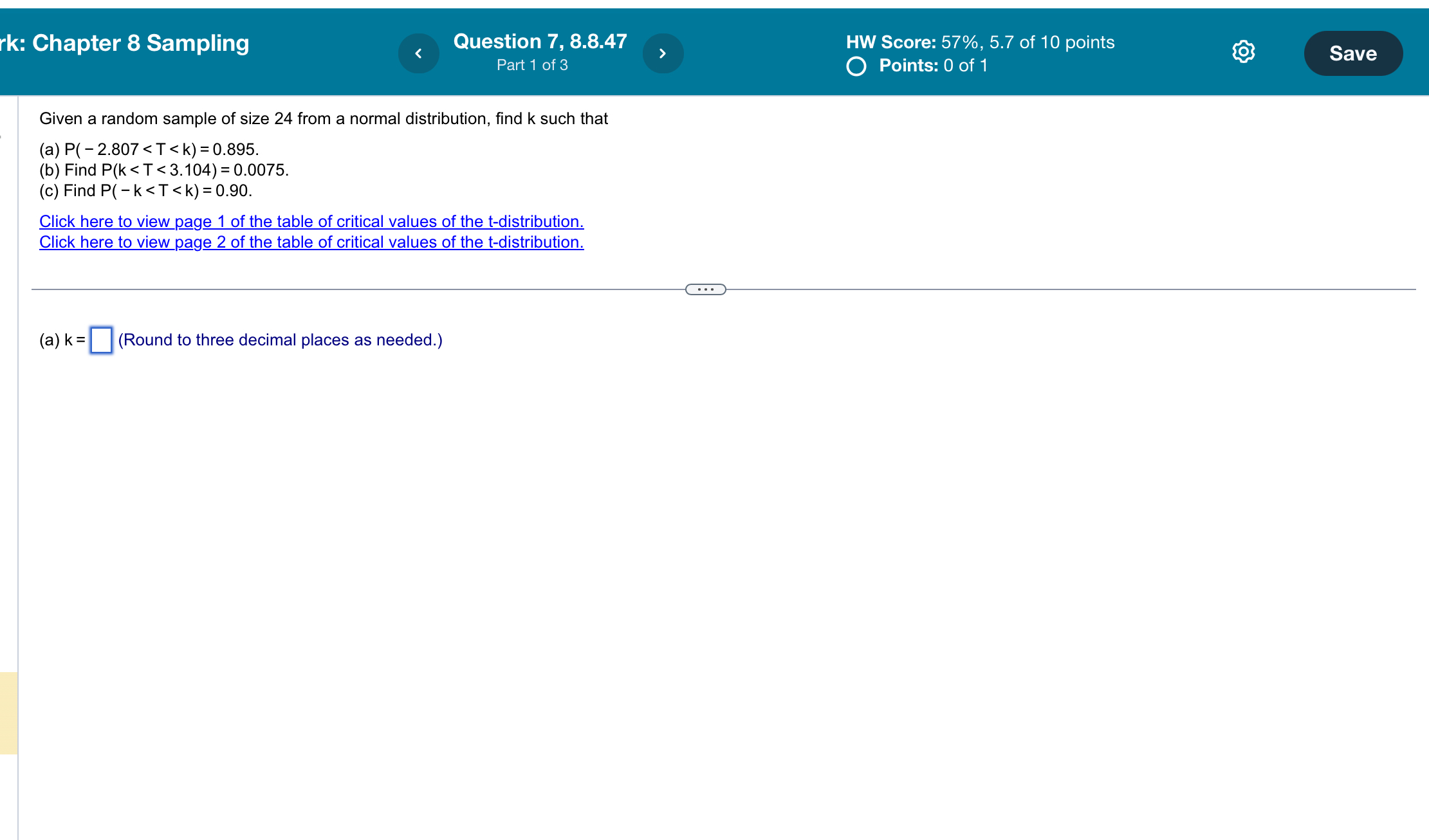 Solved Given a random sample of size 24 ﻿from a normal | Chegg.com