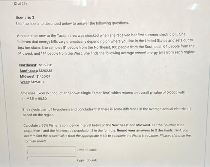 Solved (12 of 25) Scenario 2 Use the scenario described | Chegg.com