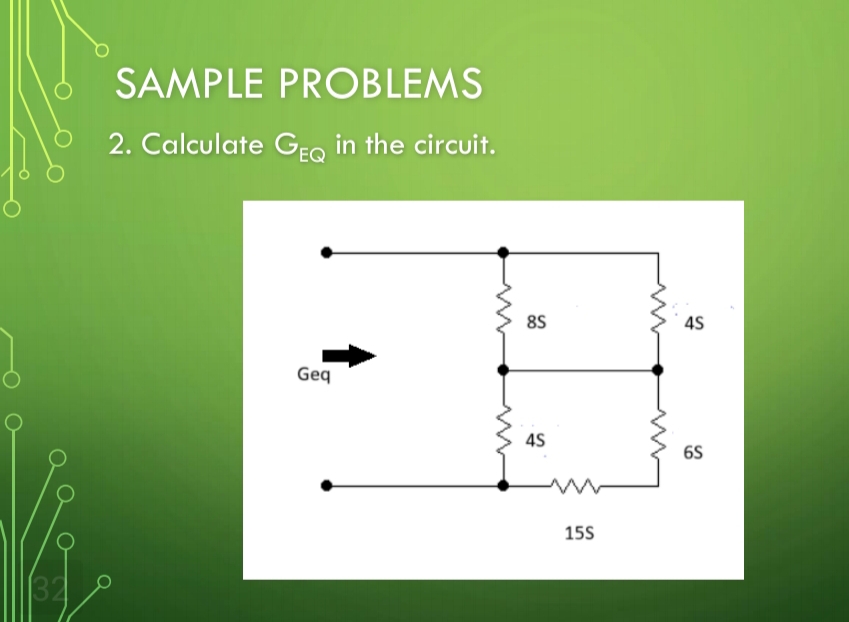 Solved SAMPLE PROBLEMS2. ﻿Calculate GEQ ﻿in the circuit. | Chegg.com