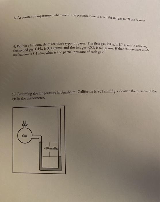 Solved 7. Calculate the partial pressure of nitrogen and | Chegg.com