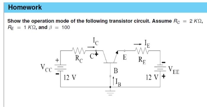 Solved Show the operation mode of the following transistor | Chegg.com