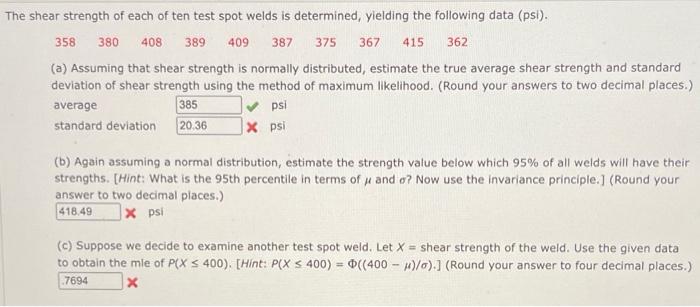Solved parts a-c, find standard deviation by using the | Chegg.com
