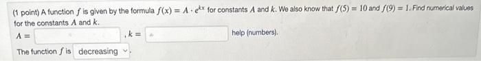 Solved (1 point) A function f is given by the formula | Chegg.com