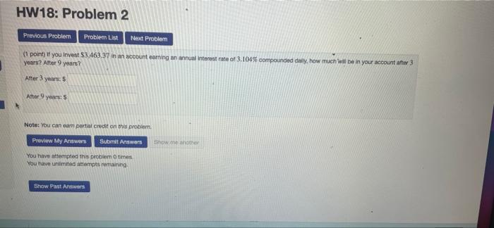 Solved HW18: Problem 2 Previous Problem Problem List Next | Chegg.com