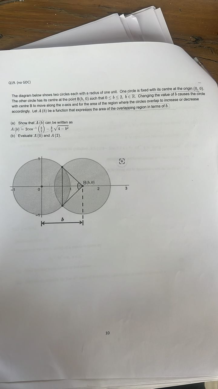 Solved Q19. (no GDC)The diagram below shows two circles each | Chegg.com