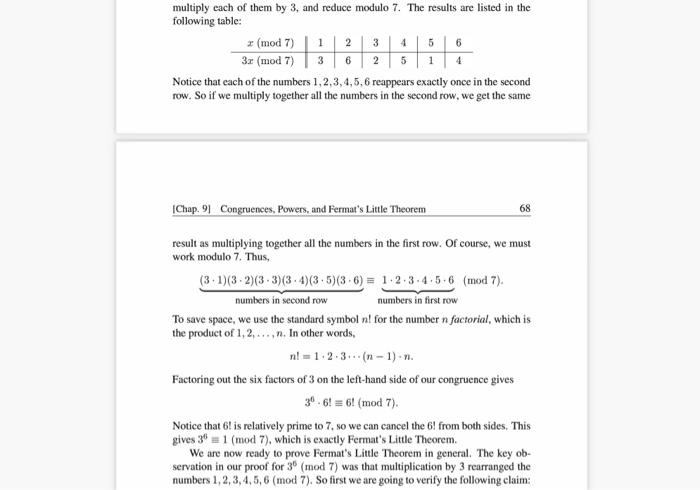 Solved 9.1. Use Fermat's Little Theorem to perform the | Chegg.com