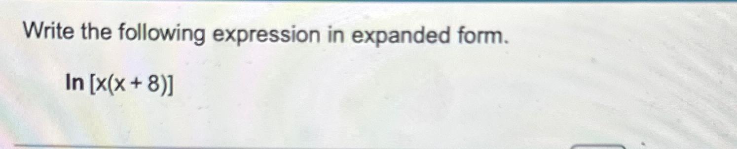 Solved Write the following expression in expanded | Chegg.com