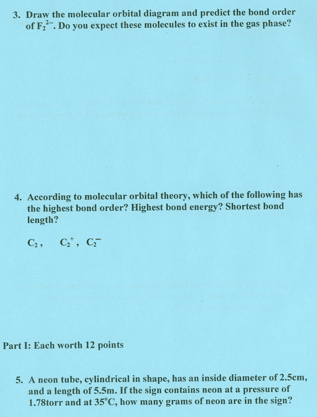 Solved Draw The Molecular Orbital Diagram And Predict The