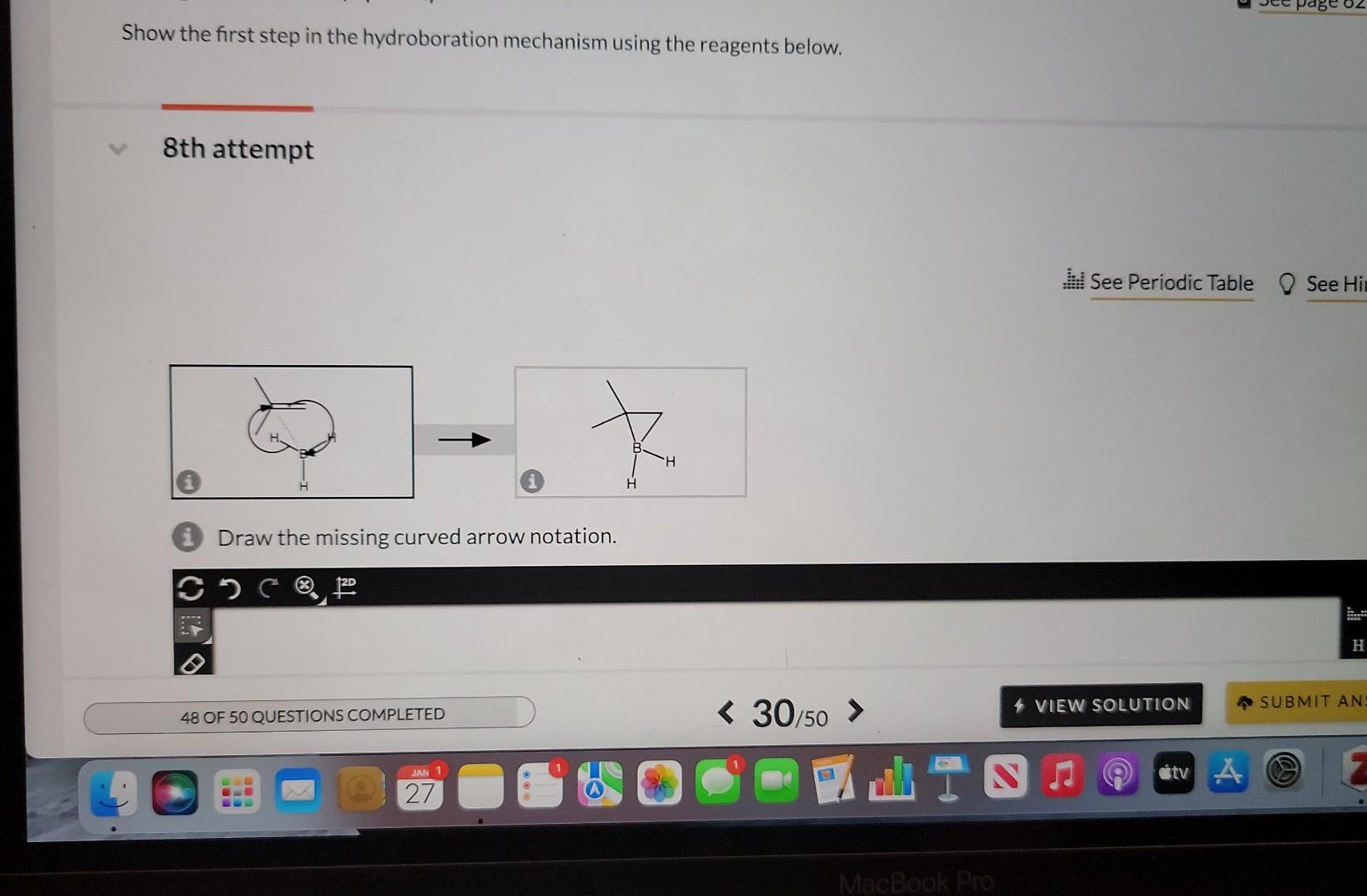 Solved Page 62 Show the first step in the hydroboration | Chegg.com
