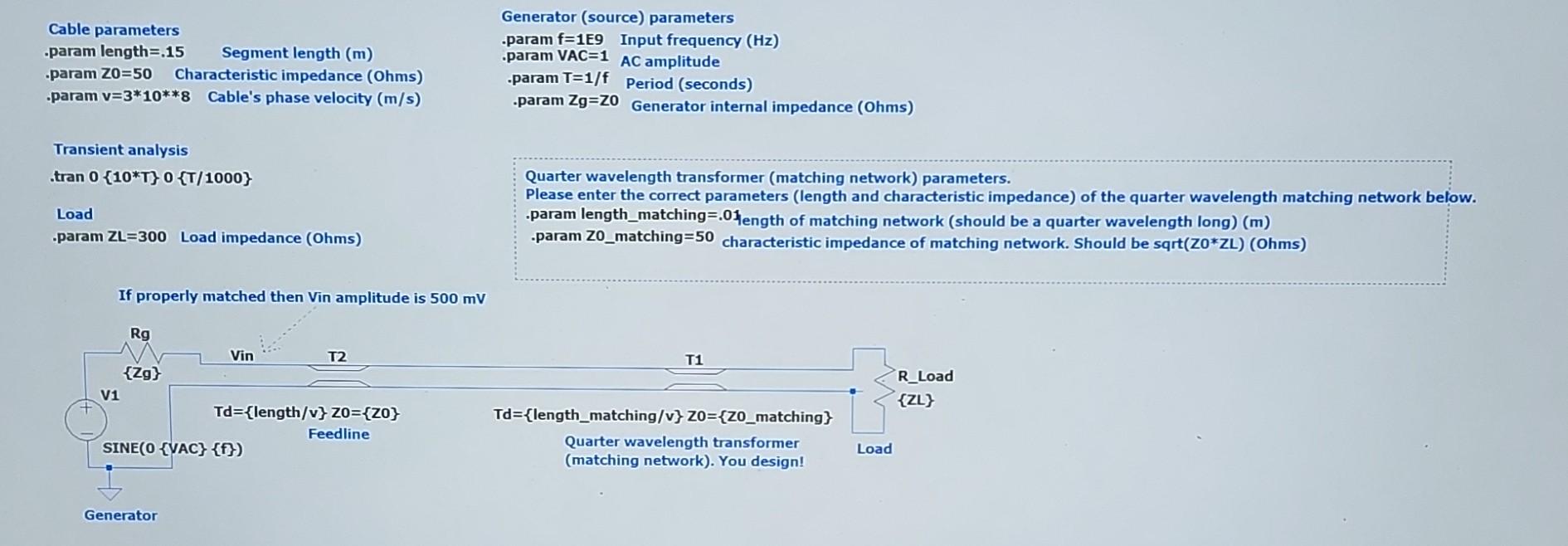 Quarter wavelength transformer (matching network) | Chegg.com