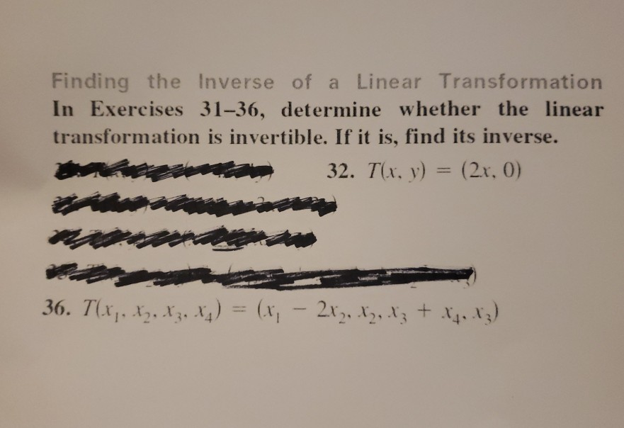 Solved Finding the Inverse of a Linear Transformation In | Chegg.com