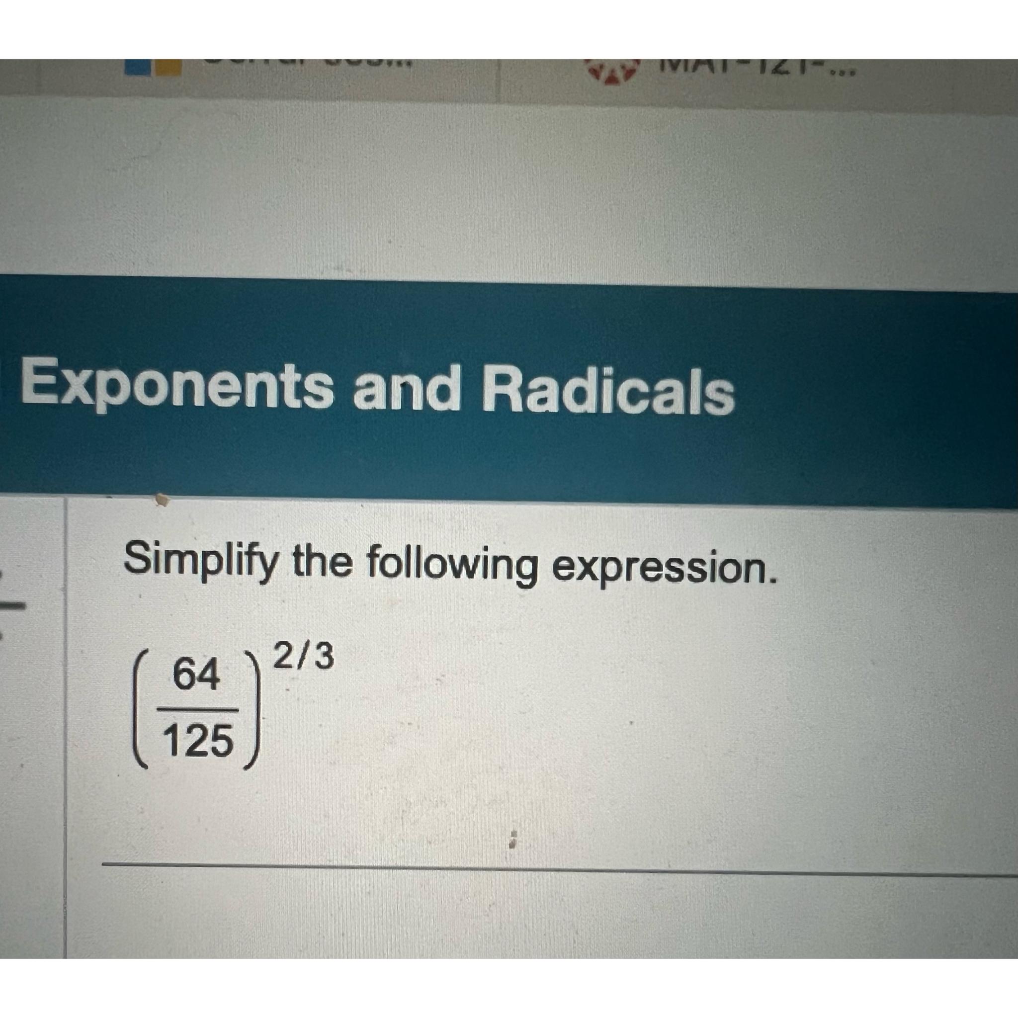 Solved Exponents and RadicalsSimplify the following | Chegg.com