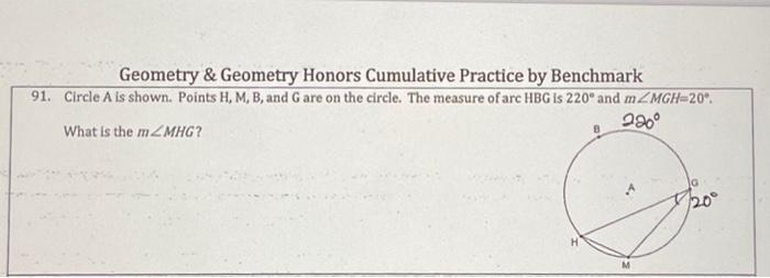 Solved Geometry & Geometry Honors Cumulative Practice by | Chegg.com