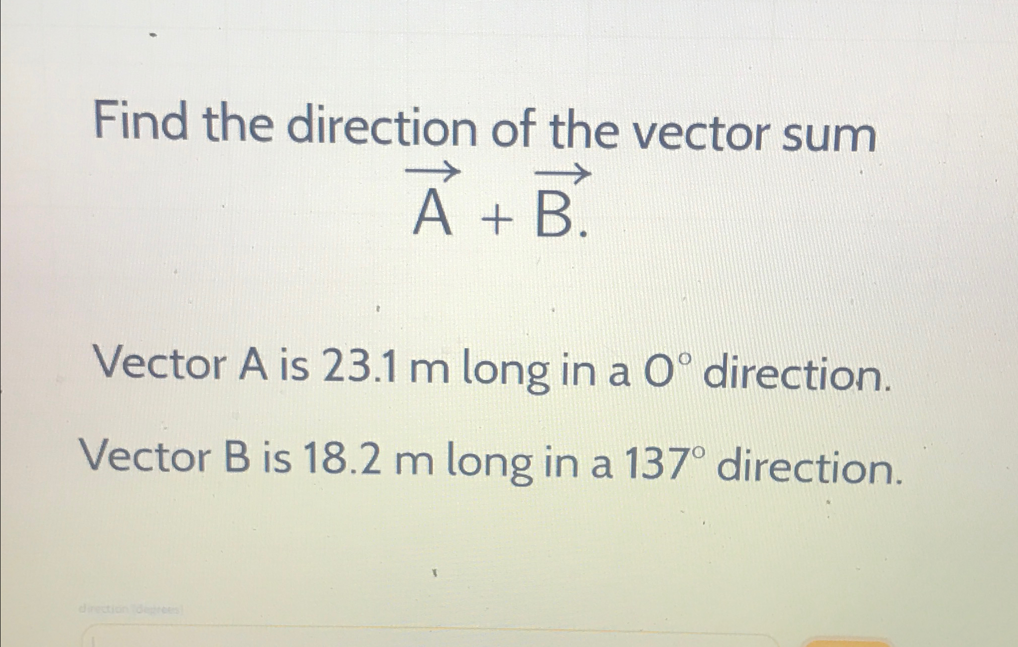 Solved Find the direction of the vector | Chegg.com