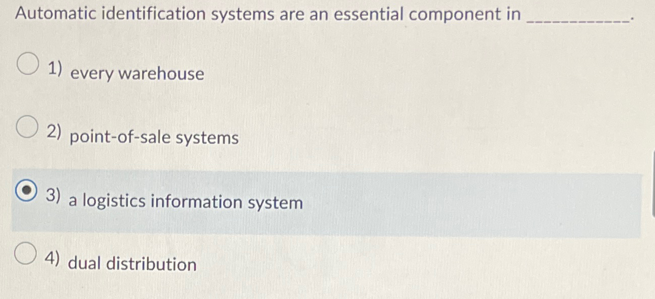 Solved Automatic identification systems are an essential | Chegg.com