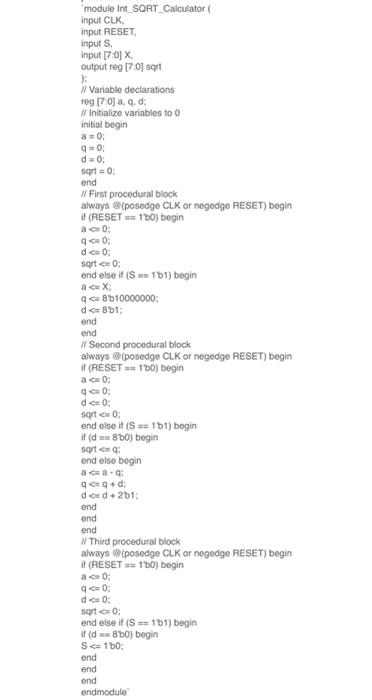 Solved convert the following code verilog into testbensh | Chegg.com
