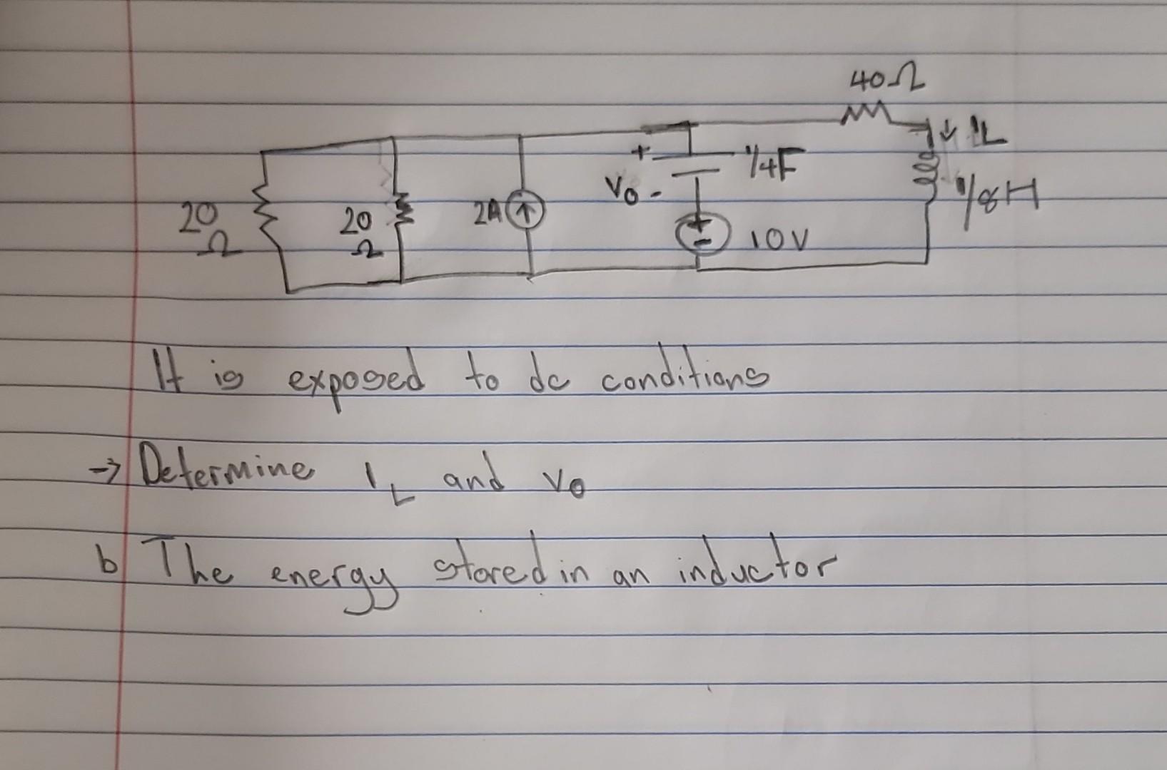 Solved It is exposed to de conditions ⇒ Determine IL and v0 | Chegg.com