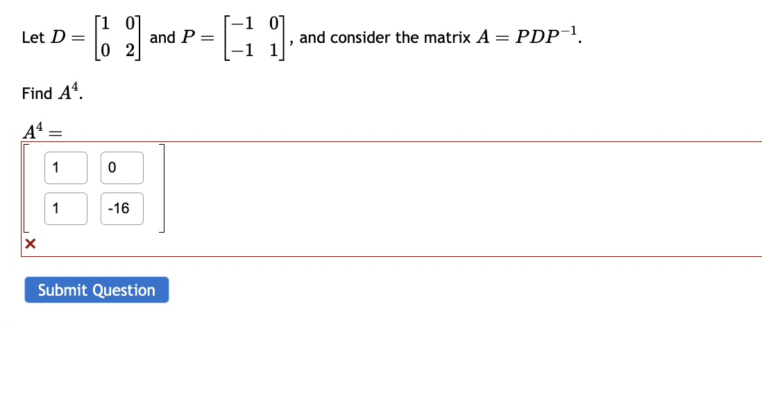 Solved Let D=[1002] ﻿and P=[-10-11], ﻿and consider the | Chegg.com