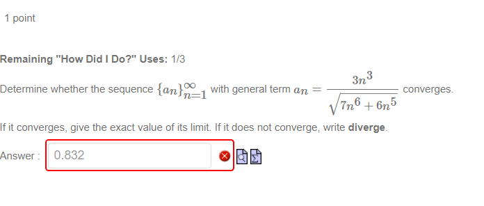 Solved 1 ﻿pointRemaining "How Did I Do?" ﻿Uses: 1/3Determine | Chegg.com