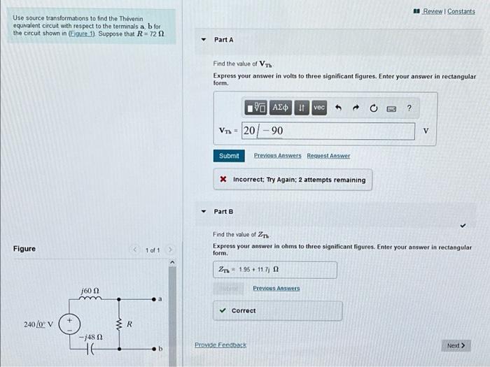 Solved A Review Constants Use source transformations to find | Chegg.com