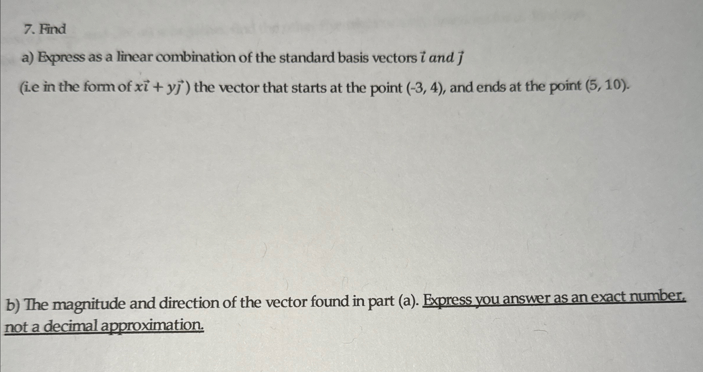 Solved Finda) ﻿Express as a linear combination of the | Chegg.com