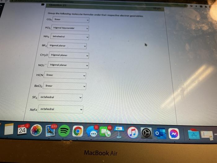 Solved сон PCI, NH BF, trigona planar CH,O trional parar NO2 | Chegg.com