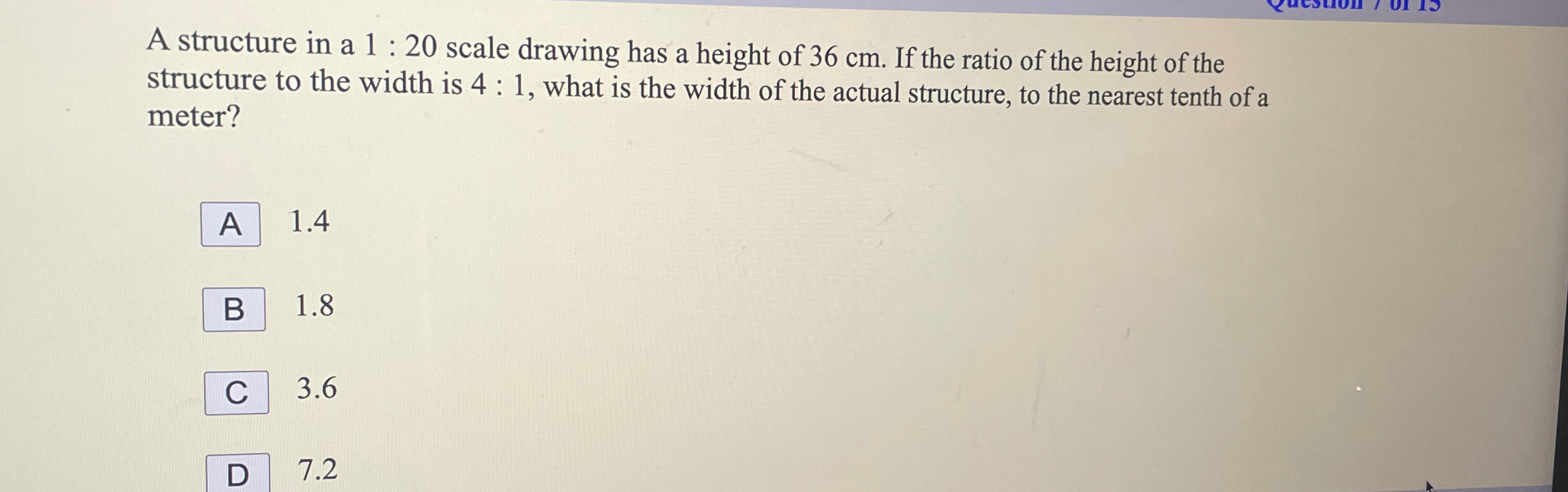 Solved A structure in a 1:20 ﻿scale drawing has a height of | Chegg.com