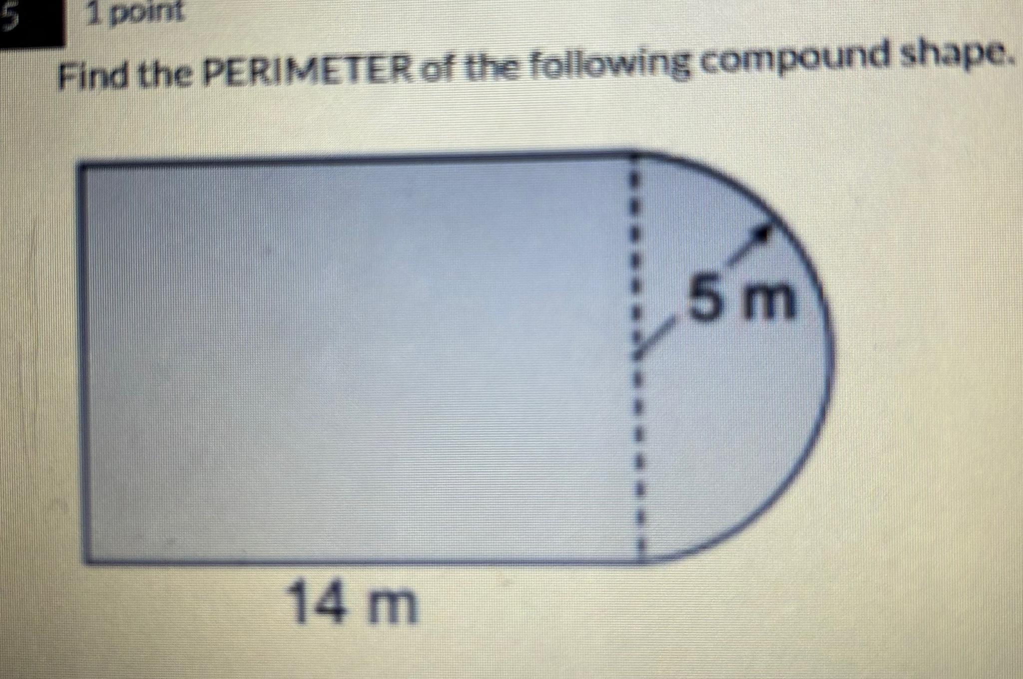 Solved Find the PERIMETER of the following compound shape. | Chegg.com