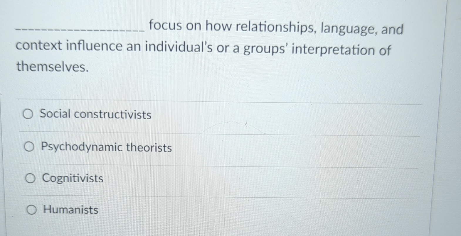 Solved focus on how relationships, language, and context | Chegg.com