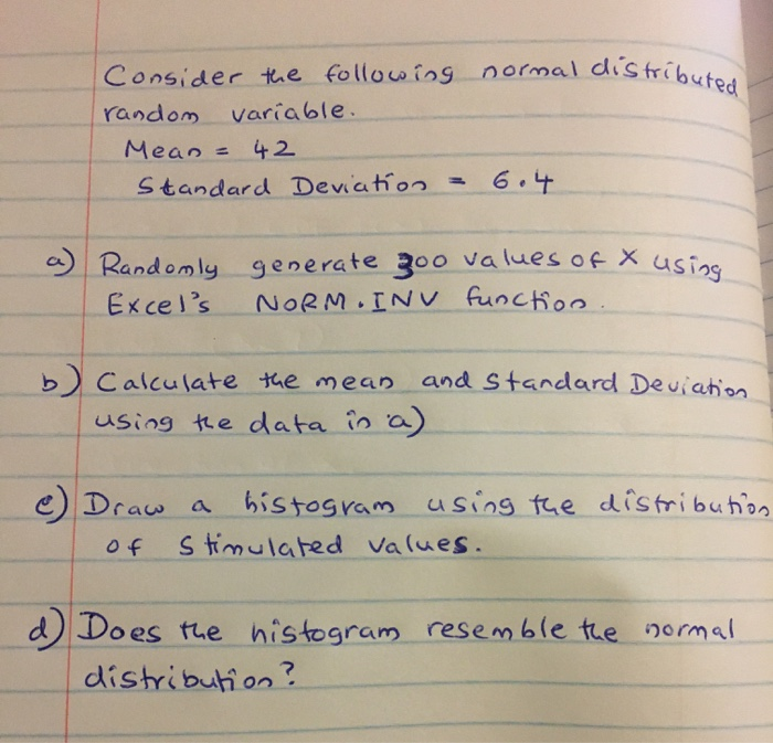Solved Consider the following normal distributed random | Chegg.com