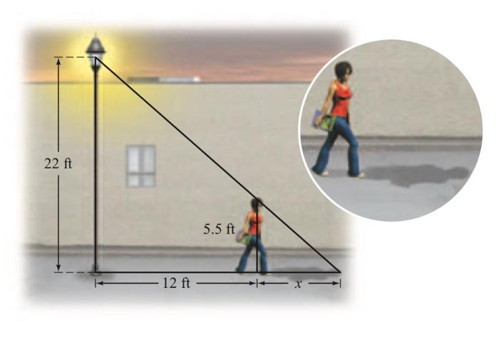 Solved Shadow Length A person 5 feet 6 inches tall is | Chegg.com
